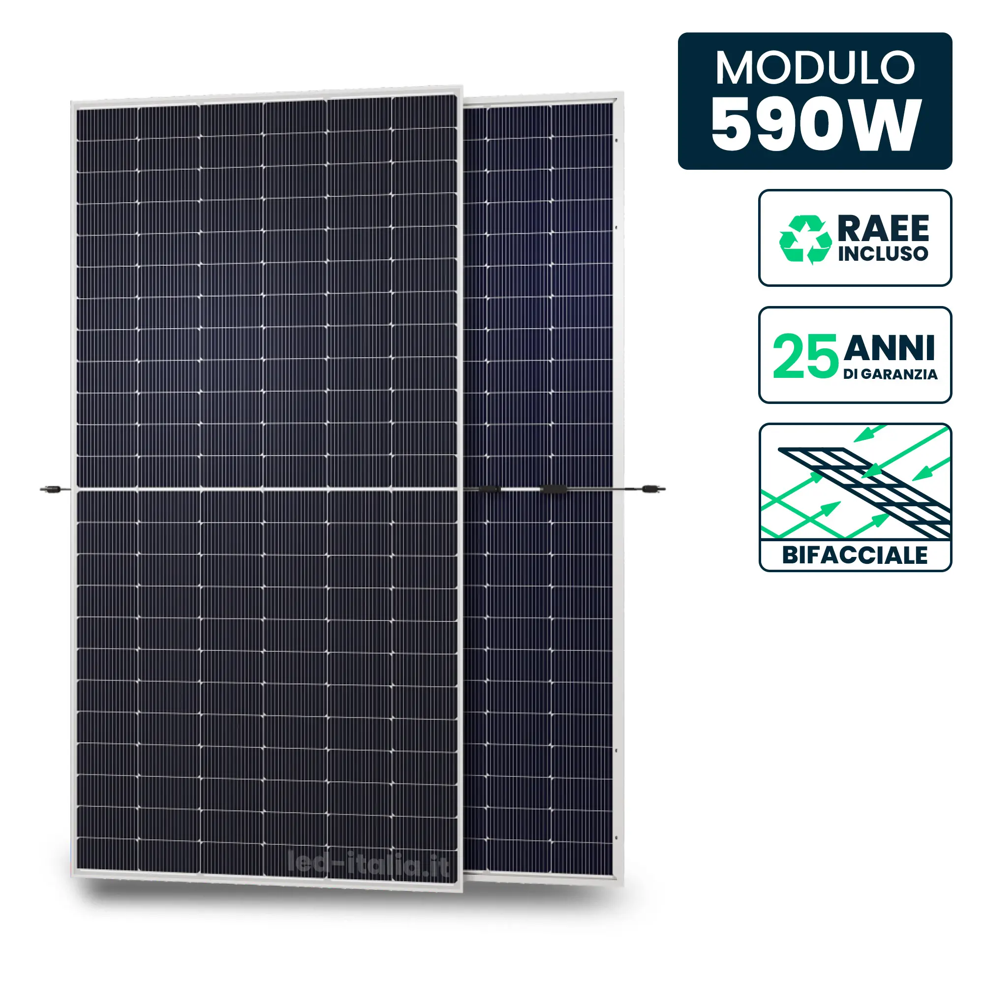 SKU 12271 - Pannello Solare Fotovoltaico Modulo 590W Bifacciale Austa OSDA Solar TIER-1 ...
