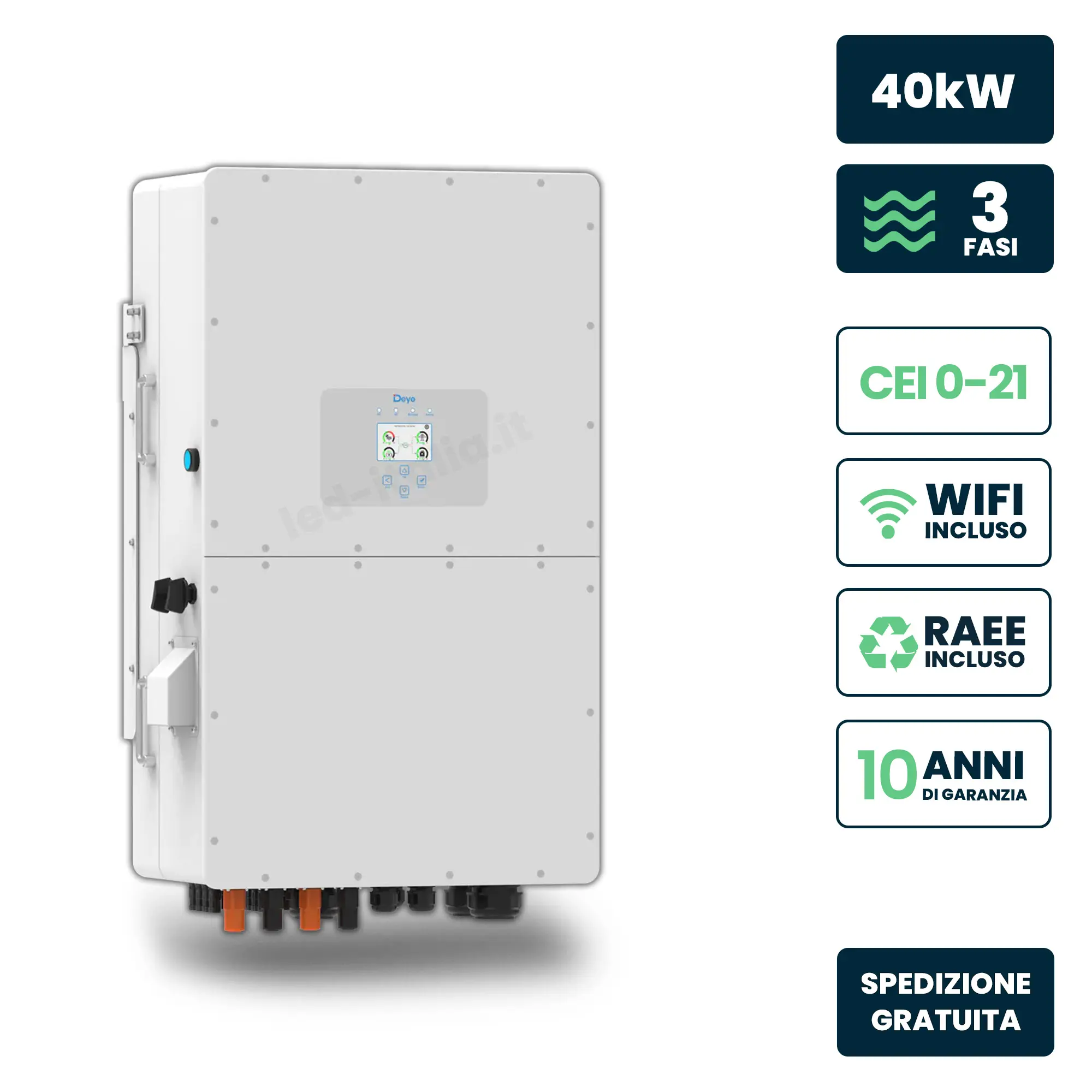 SKU 12300 - Inverter Fotovoltaico Alta Tensione Deye Trifase Ibrido ...