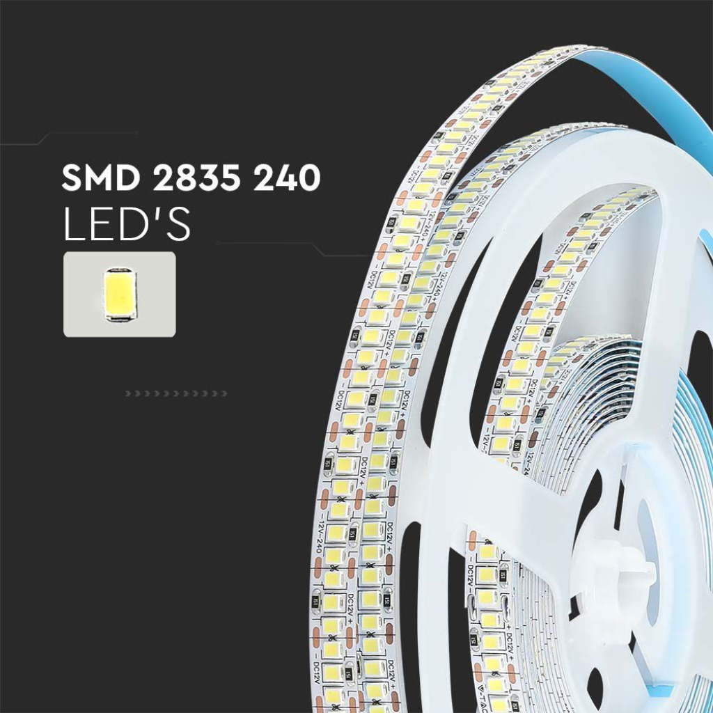 SKU 212165 - Strip LED SMD2835 20W/m 5m 240 LED/m 2000Lm/m 12V 4000K ...