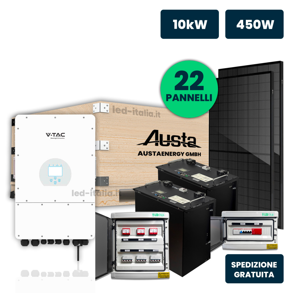 SKU KFV-310B20R - KIT Fotovoltaico Trifase 10kW con Inverter Ibrido, 22 ...