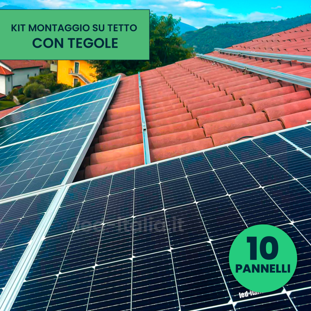 SKU KST-10T - Kit Struttura in Alluminio per montaggio 10 Pannelli ...